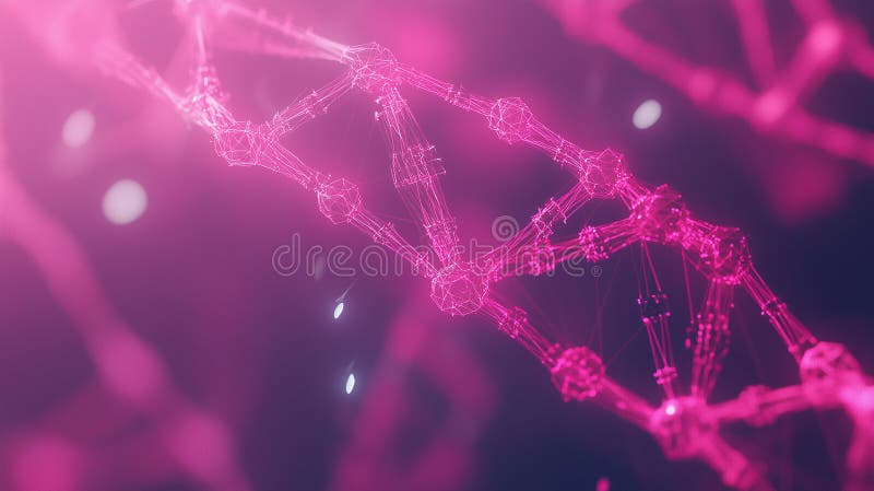 Abstract Pink DNA Helix Structure Digital Art Background Style Design ...