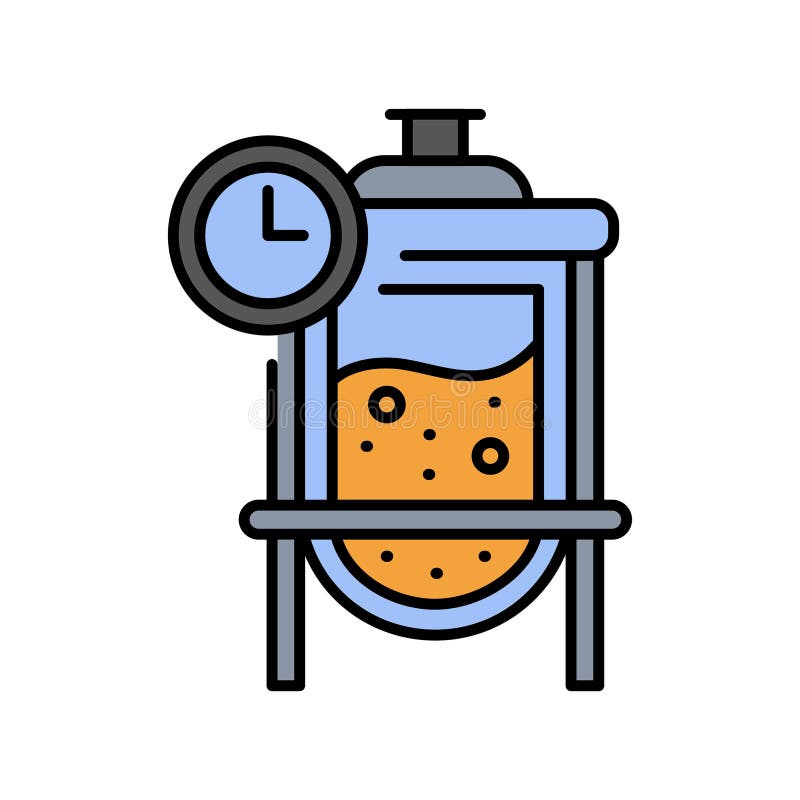 Biotechnology Fermentation Color Line Icon. Stock Illustration ...