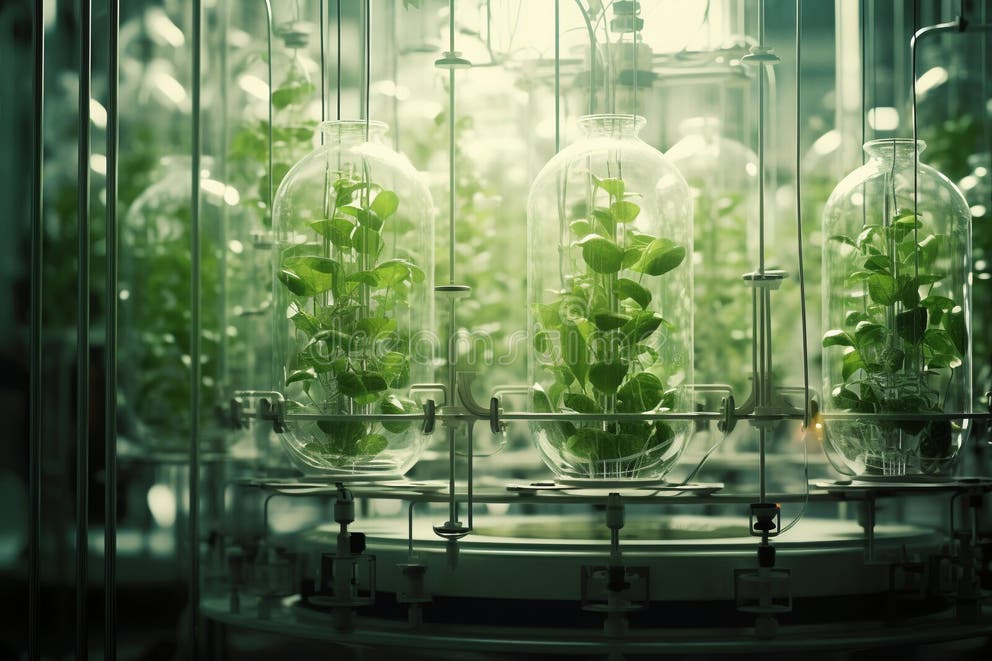 Biotechnology and Laboratory Experiments with Plants Stock Illustration ...