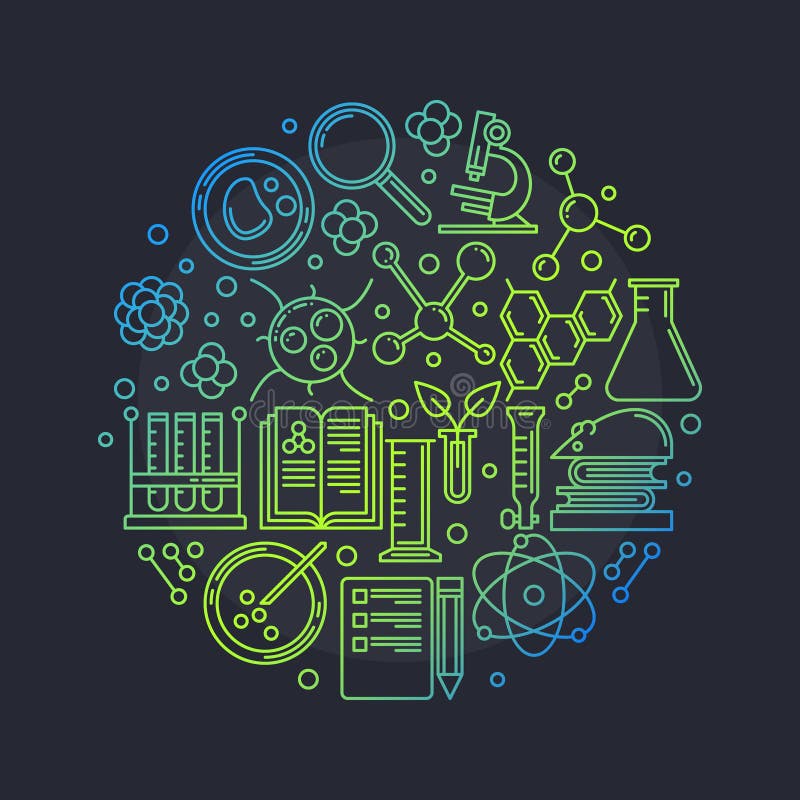 Biotechnology Round Icon Sets Stock Vector - Illustration of molecule ...