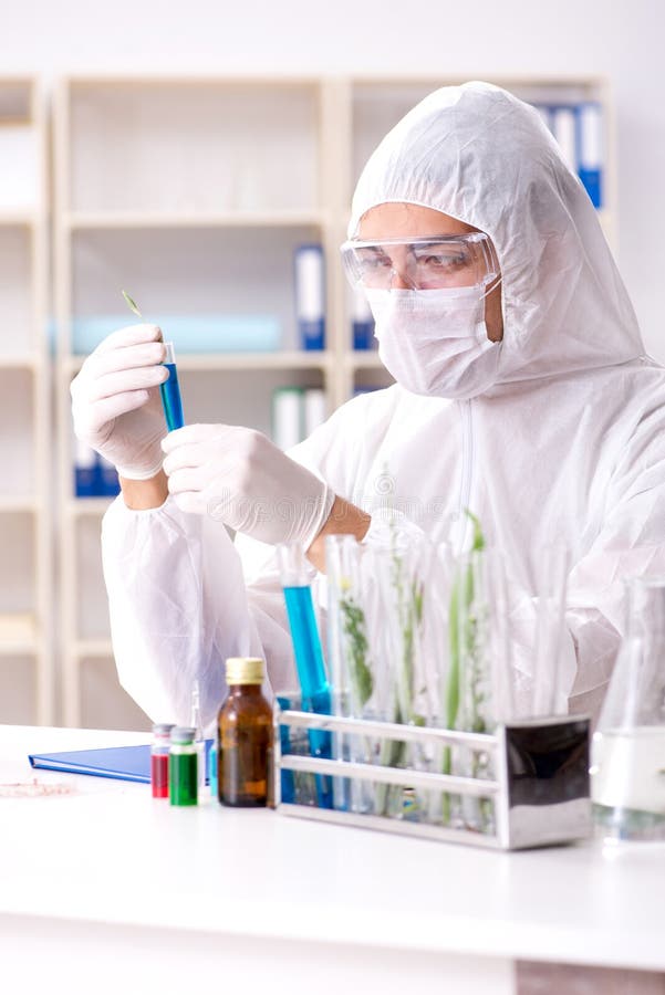 The Biotechnology Scientist Chemist Working in Lab Stock Image - Image ...