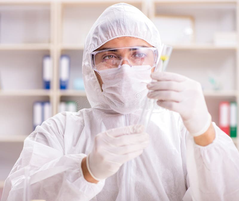 The Biotechnology Scientist Chemist Working in Lab Stock Photo - Image ...