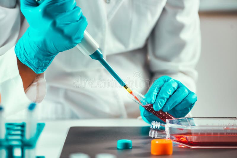 Biotechnology. Scientist Working in Biotech Laboratory Stock Image ...