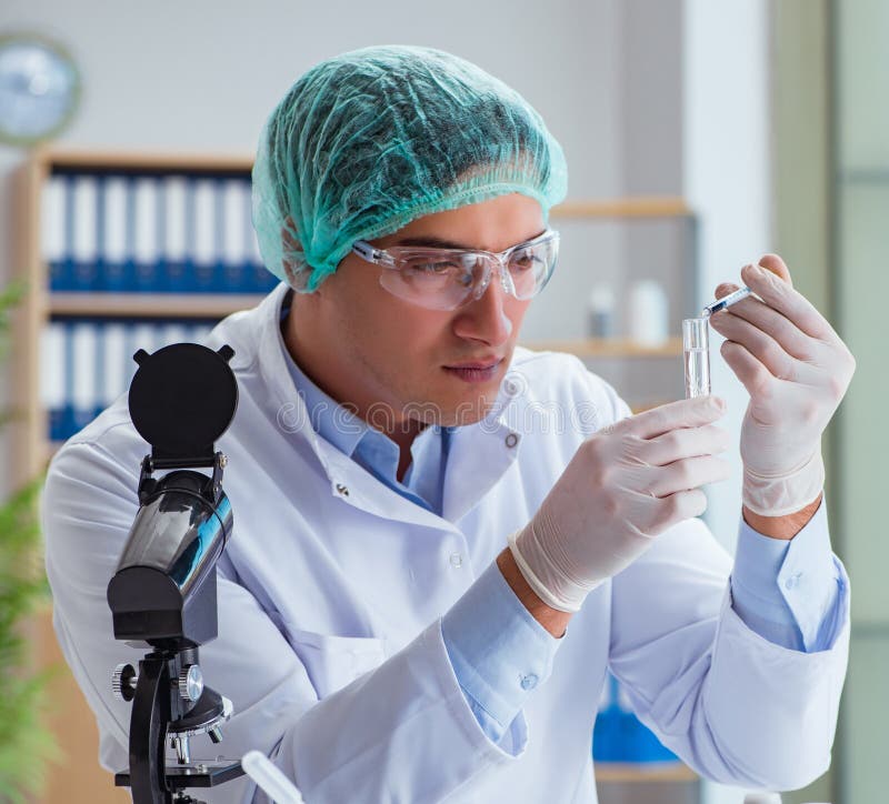 Biotechnology Scientist Chemist Working in Lab. Stock Photo - Image of ...