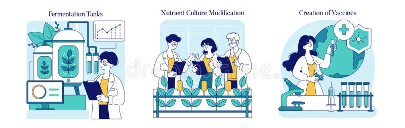 Biotechnology. Flat Vector Illustration Stock Vector - Illustration of ...