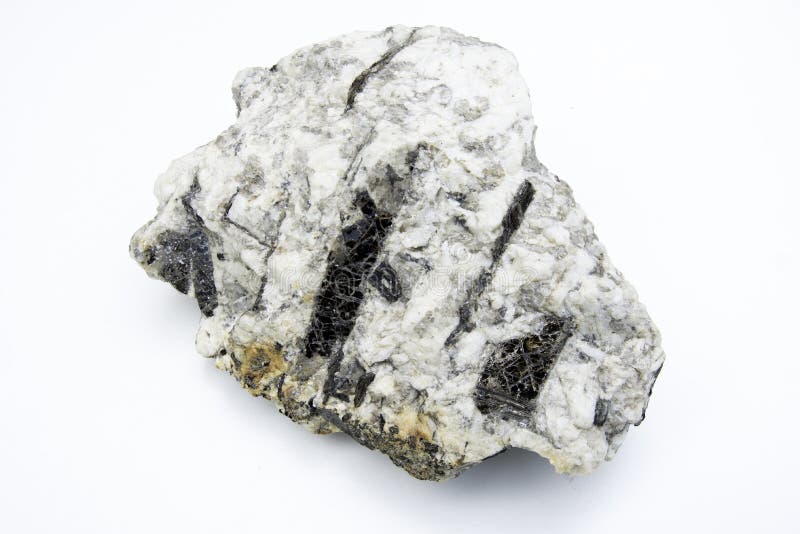 Biotite Mineral in a Rock Over White Background Stock Image - Image of ...