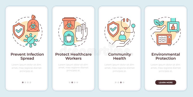 Biowaste Management Benefits Onboarding Mobile App Screen Stock Vector ...