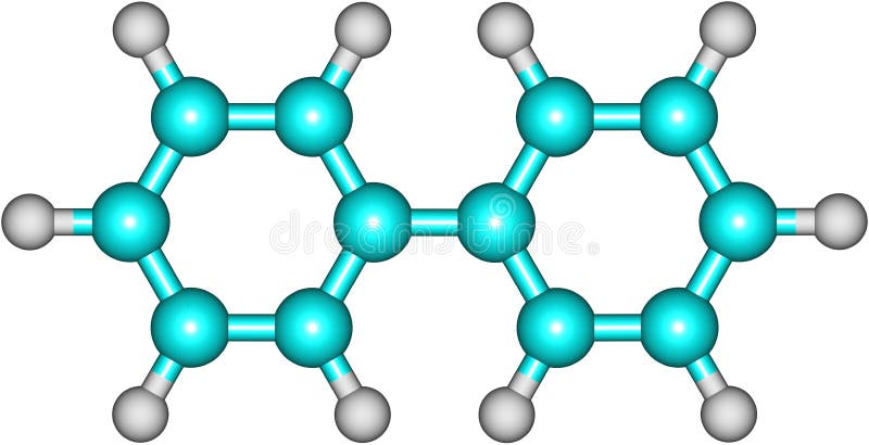 Biphenyl Molecular Structure on White Background Stock Illustration ...