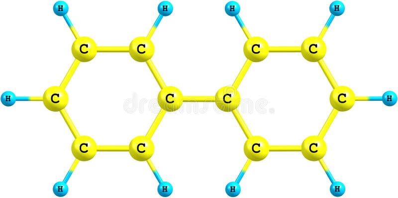 Biphenyl Molecular Structure on White Background Stock Illustration ...