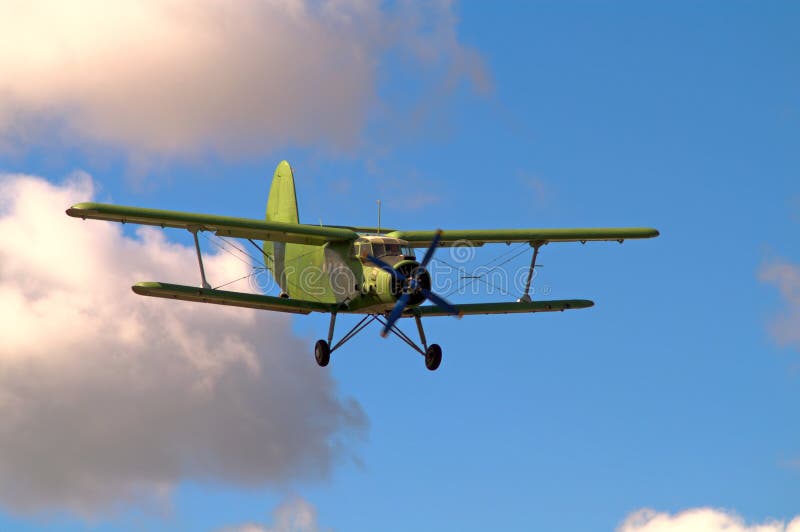 Biplane stock photo. Image of flying, engine, biplane - 4202240