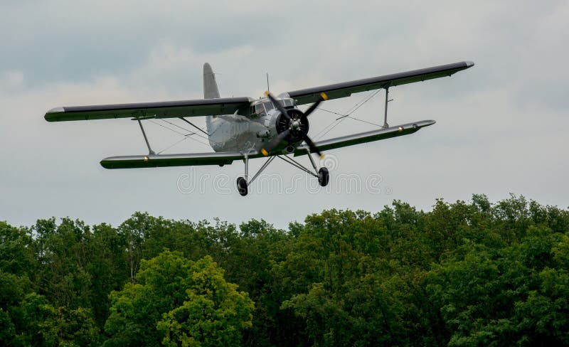 Biplane Approach stock photo. Image of rotor, transportation - 56859780