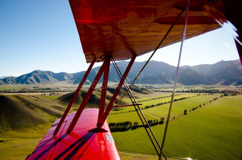 Biplane in Flight stock photo. Image of engine, bomber - 90188050