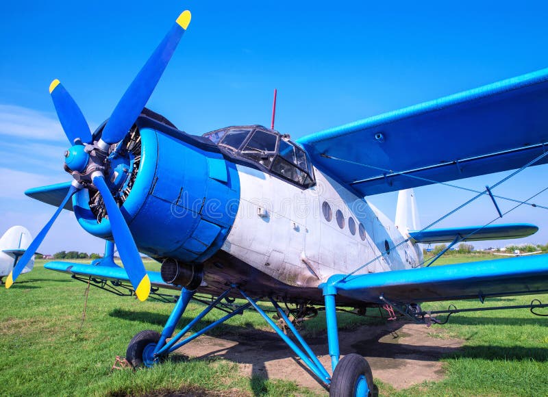 Biplane stock image. Image of plane, machinery, propeller - 77714045