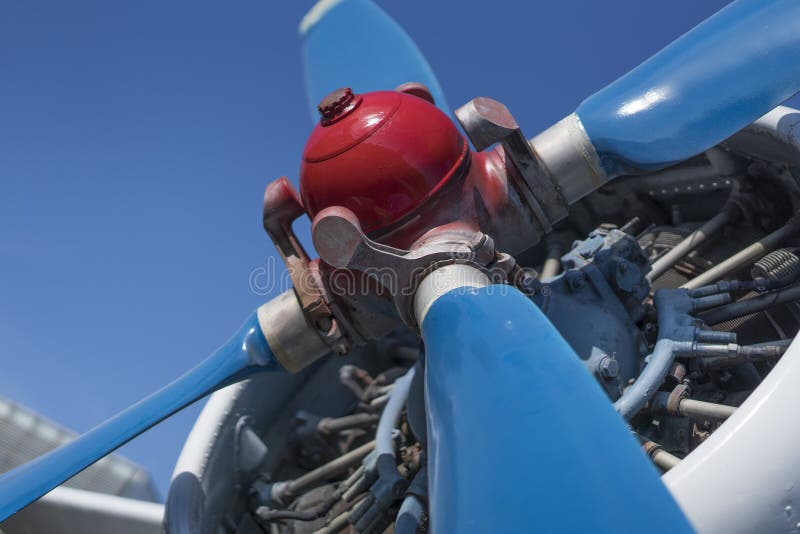 Biplane Propeller Close-up View Stock Image - Image of rotation ...