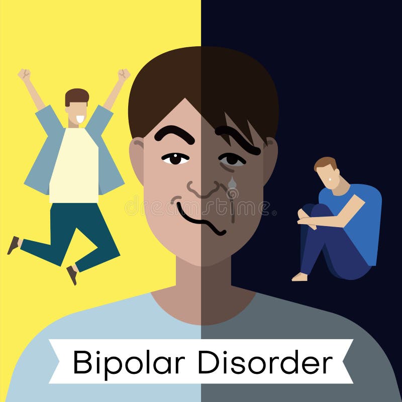 Bipolar Disorder Concept. Young Woman with Double Face Expression and ...