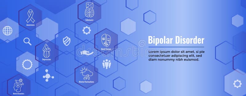 Bipolar Disorder or Depression BP Icon Set & Web Header Banner Stock ...