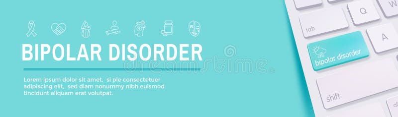 Bipolar Disorder or Depression BP Icon Set & Web Header Banner Stock ...