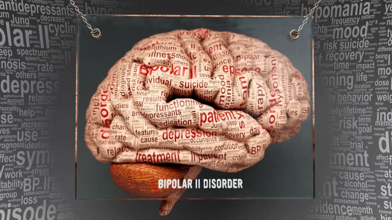 Bipolar Ii Disorder in Human Brain Stock Illustration - Illustration of ...