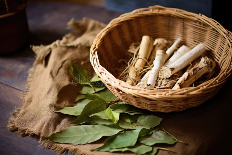 Birch Bark and Leaves Prepared for Making Tea Stock Photo - Image of ...