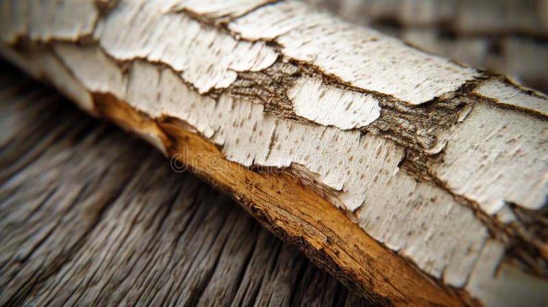 Birch Bark Log Detail Close Up Stock Illustration - Illustration of ...
