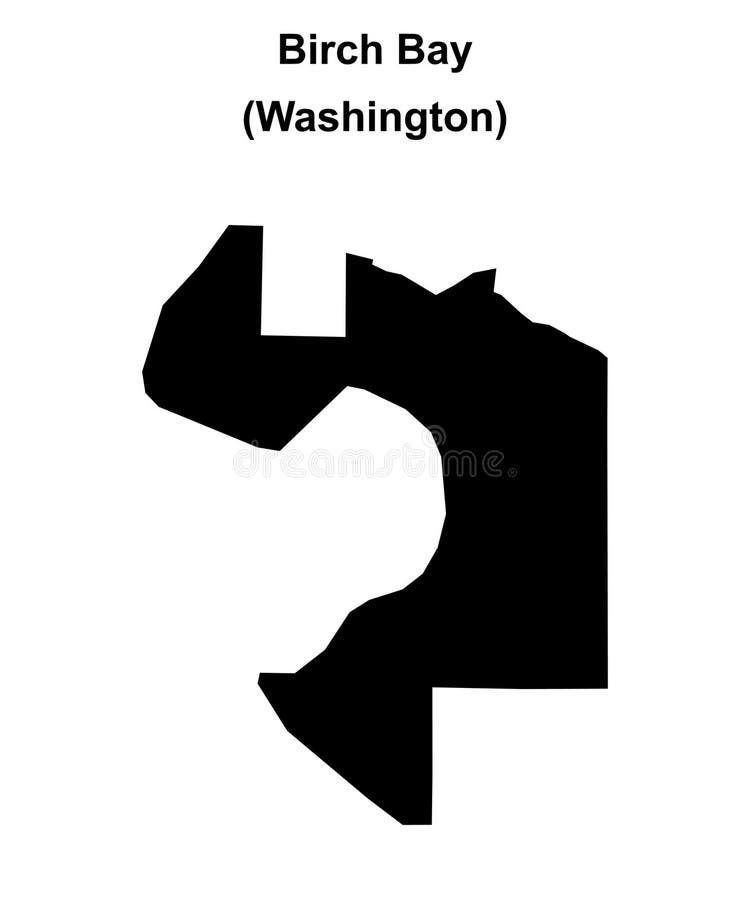 Birch Bay outline map stock vector. Illustration of silhouette - 357620188