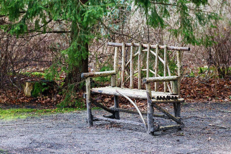 Birch and curved bench stock image. Image of bench, architectural ...
