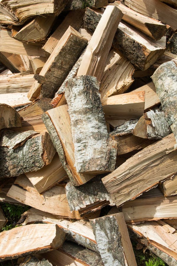 Split Red Oak Logs in a Firewood Pile Stock Photo - Image of winter ...
