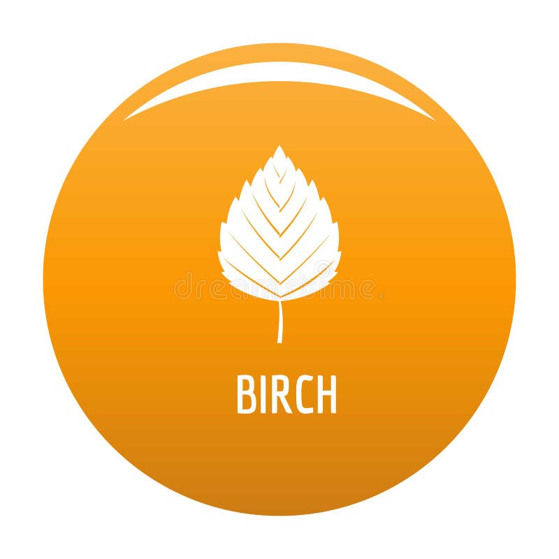 Birch Leaf Icon Vector Orange Stock Vector - Illustration of ...