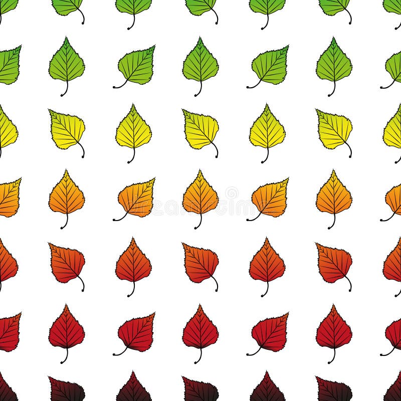 Birch Leaf Pattern Vector Green To Black Colour Stock Vector ...