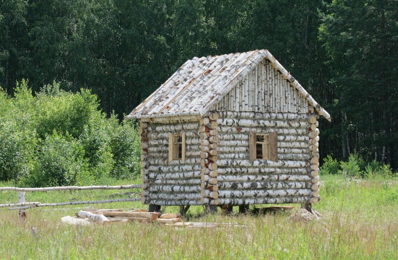 Birch small house stock image. Image of small, house, timbered - 5657083