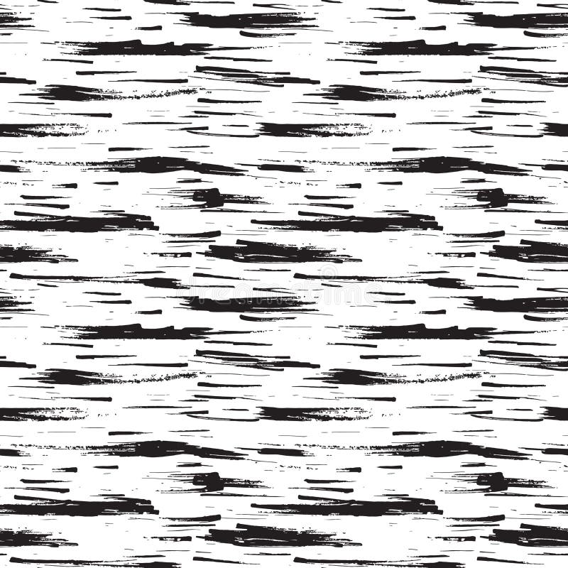 Birch Tree Bark Texture, Seamless Pattern. Black Brush Strokes Stock ...