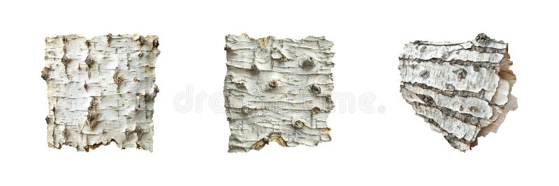 Birch Tree Bark Textures Set. Natural Patterns and Organic Design ...