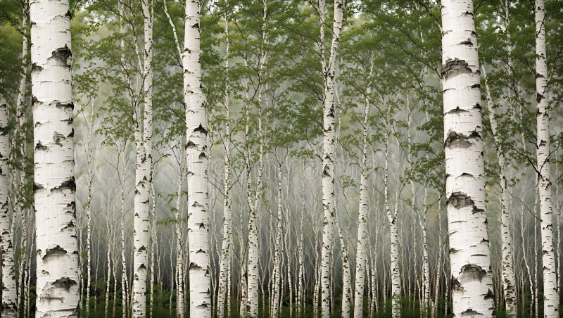 Birch Tree Patterned Texture Backdrop. Ai Generate Stock Illustration ...