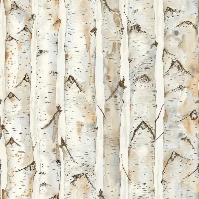 Birch Wood Seamless Pattern, Wooden Texture Stock Photo - Image of ...