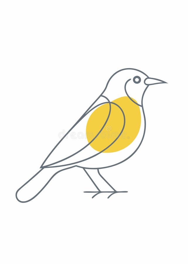 Bird Abstract Continuous Line Art Design on White Background Stock ...
