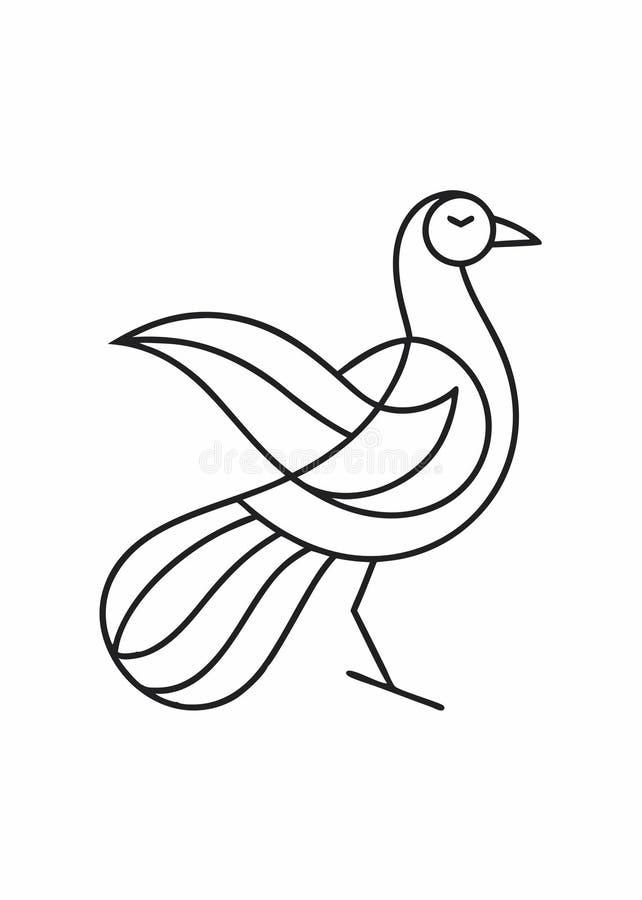 Bird Abstract Continuous Line Art Design on White Background Stock ...