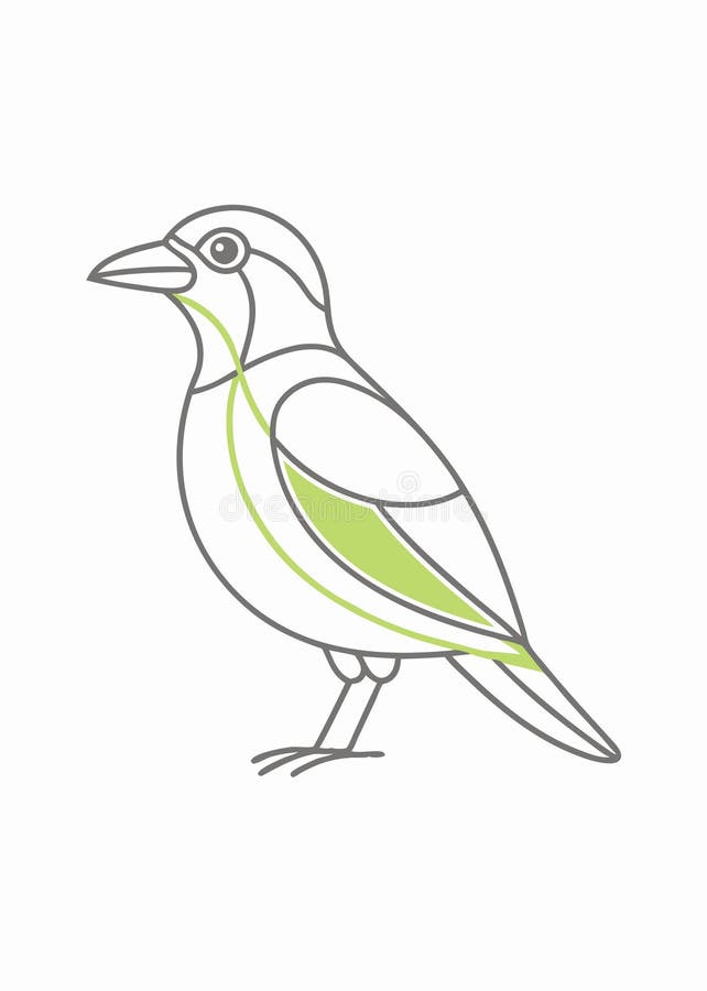 Bird Abstract Continuous Line Art Design on White Background Stock ...