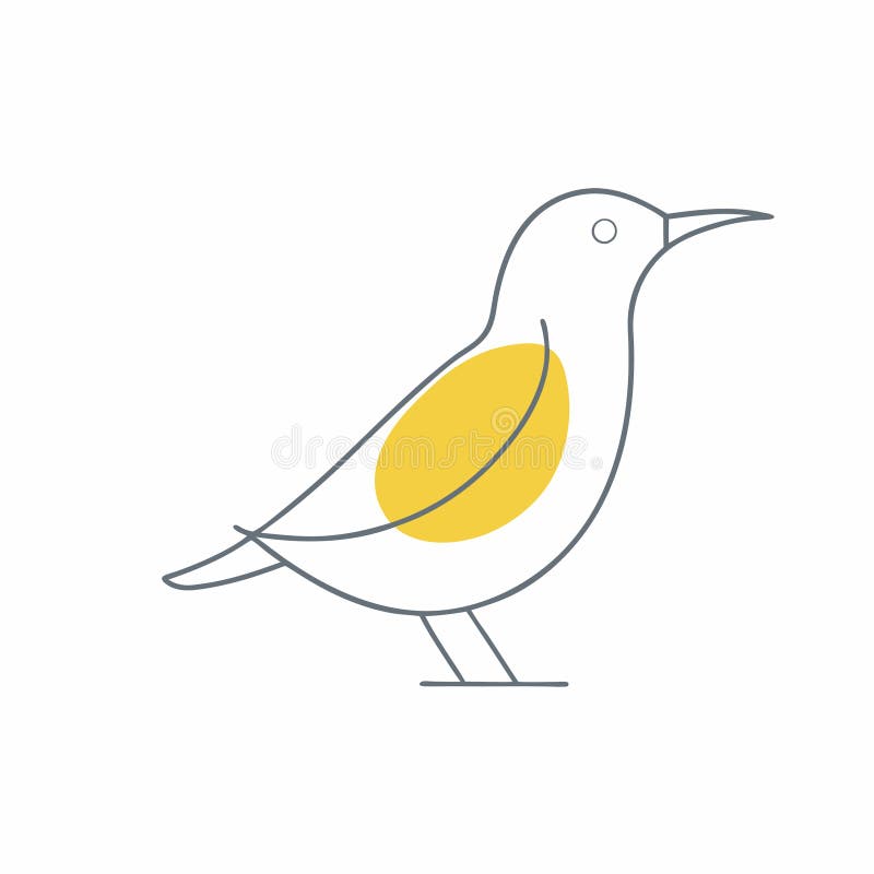 Bird Abstract Continuous Line Art Design on White Background Stock ...