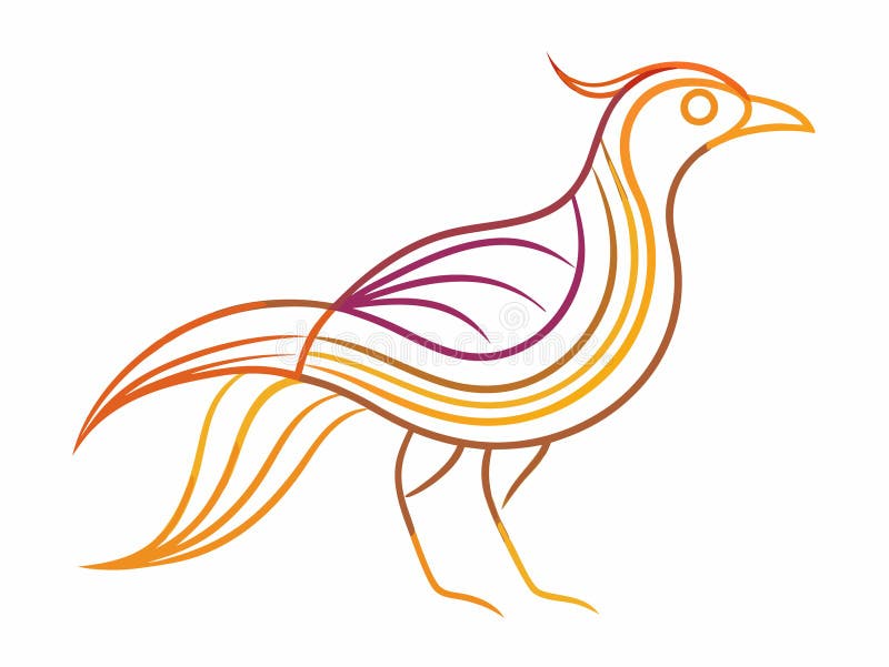Bird Abstract Continuous Line Art Design on White Background Stock ...