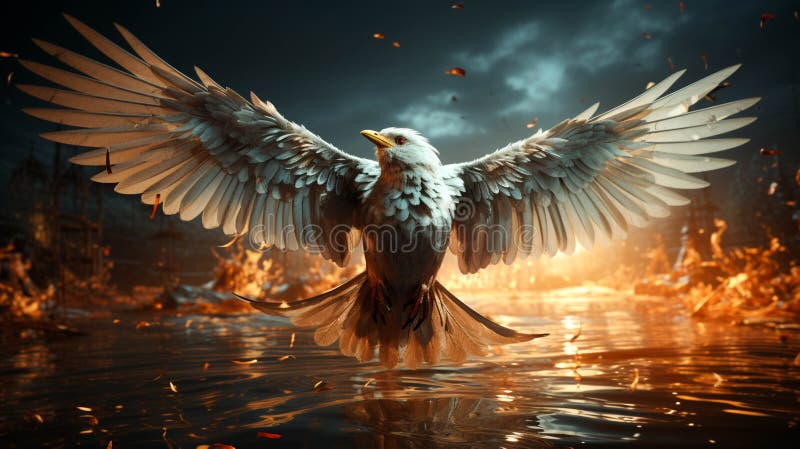 Bird with angel wings stock photo. Image of bird, element - 297203030