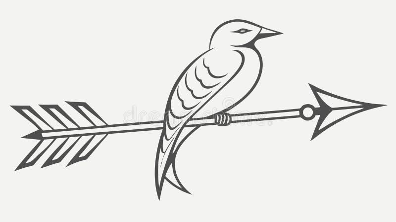 Bird on Arrow Pointer Vector Illustration, Vector Design Generative AI ...