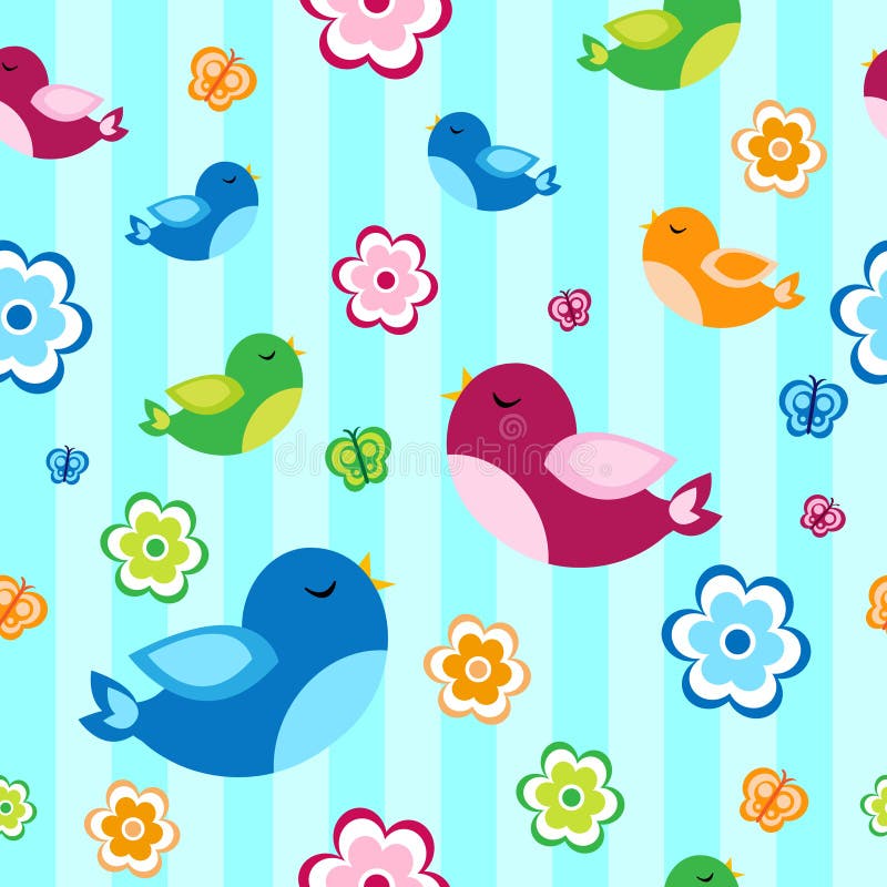 Bird baby seamless texture stock vector. Illustration of drawing - 72180077