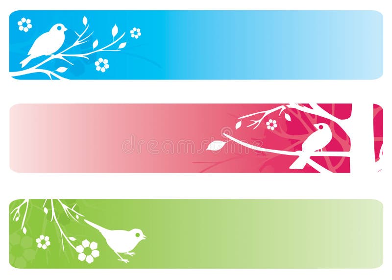 Bird banners stock vector. Illustration of animal, floral - 6652169