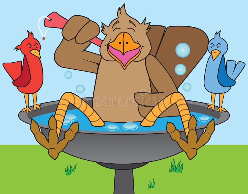 Sitting Bird Bath Stock Illustrations – 140 Sitting Bird Bath Stock ...