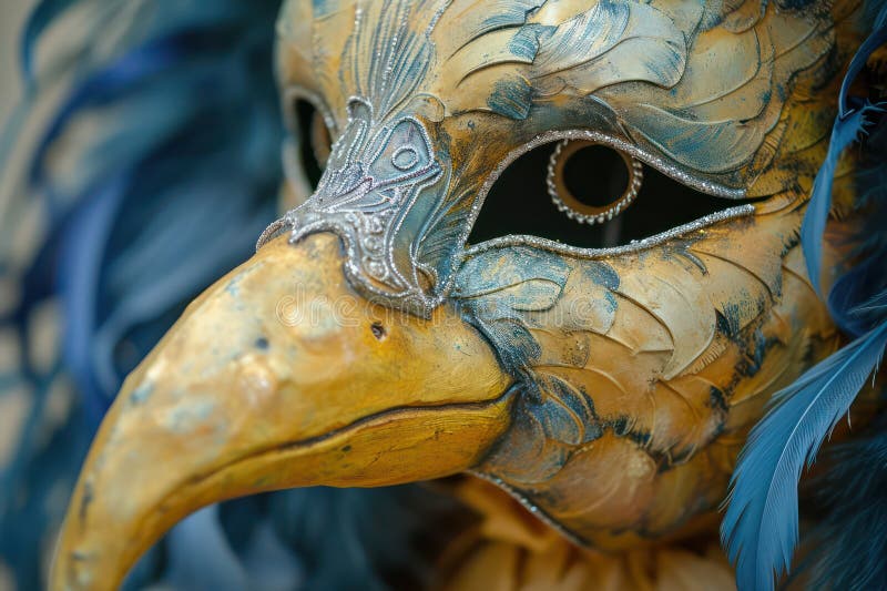 Bird Beak on a Carnival Mask Close-up. Generative AI Stock Image ...