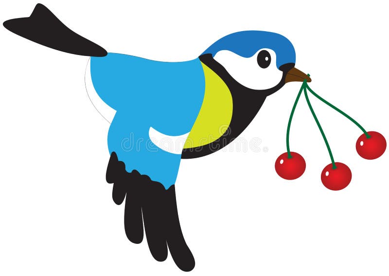 Bird with berries stock vector. Illustration of bird - 38886802