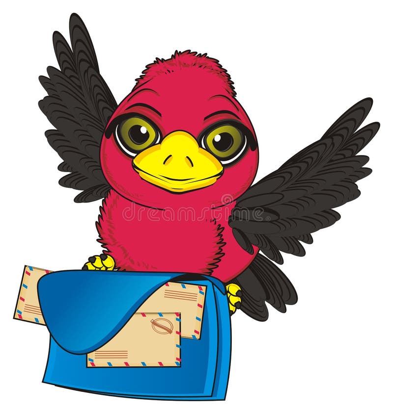 Bird and big bag stock illustration. Illustration of animal - 86636583