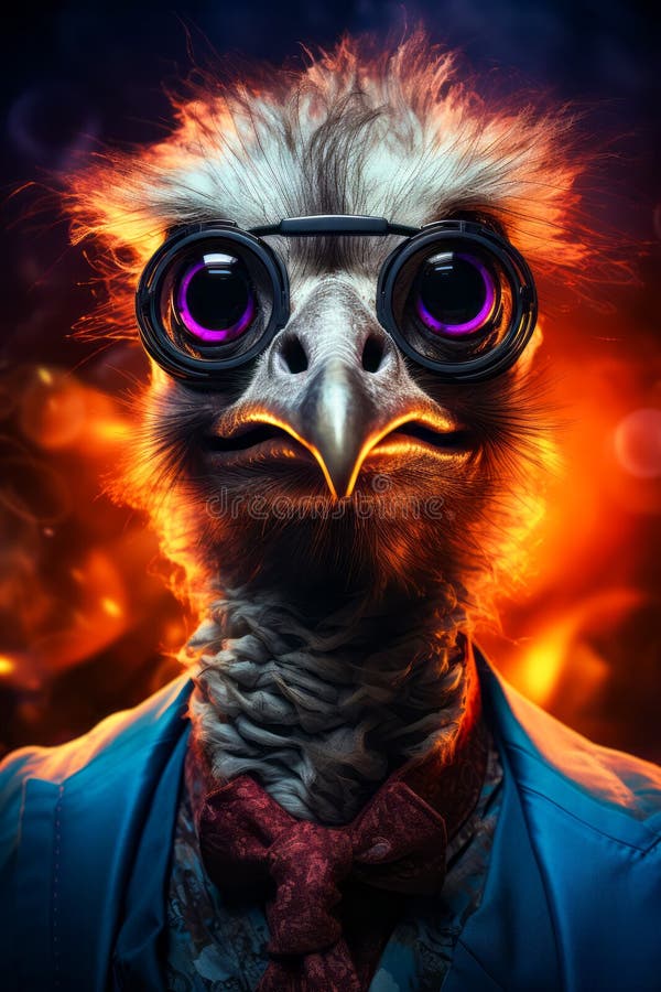 Bird with Big Glasses and Suit on it S Head. Generative AI Stock Image ...