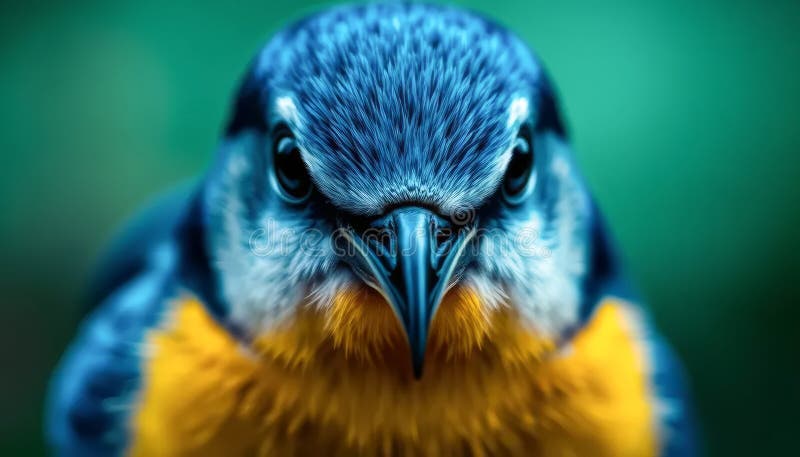 A Bird with a Blue Head and Orange Beak Stock Photo - Image of beak ...