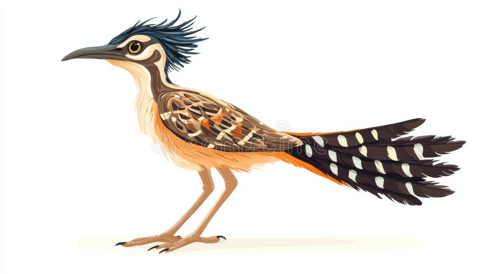 A Bird with a Blue Mohawk on Its Head Stock Illustration - Illustration ...